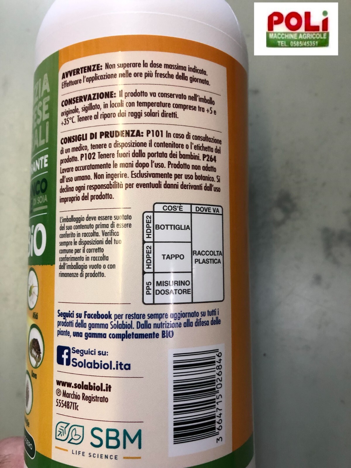 OLIO BIANCO VEGETALE INSETTICIDA SBM SOLABIOL COCCINIGLIA AFIDI UOVA ...