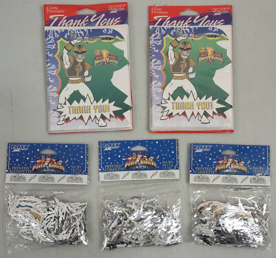 Vintage Paper Art Power Rangers thank you cards and confetti packs | eBay