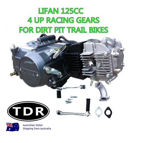 Lifan 125cc Engine 4 Stroke Kick Start Manual Clutch Dirt Bike Pitbike ...