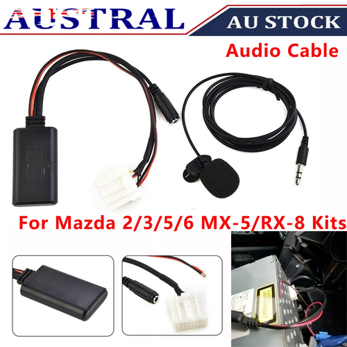 Auto Car AUX Audio Cable Adapter Bluetooth Mic For Mazda 2/3/5/6 MX-5 ...