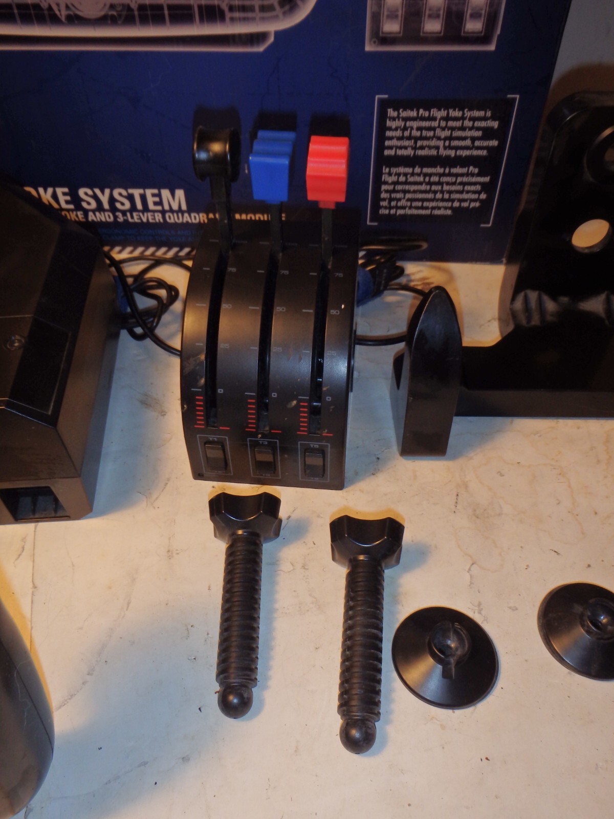 Saitek Yoke System Pro Flight & 3-Lever Quadrant Module | eBay