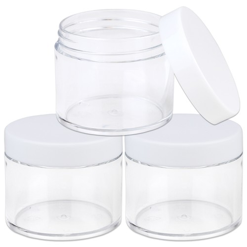 3 Pieces 2Oz/60g/60ml HQ Acrylic Leak Proof Clear Container Jars w ...