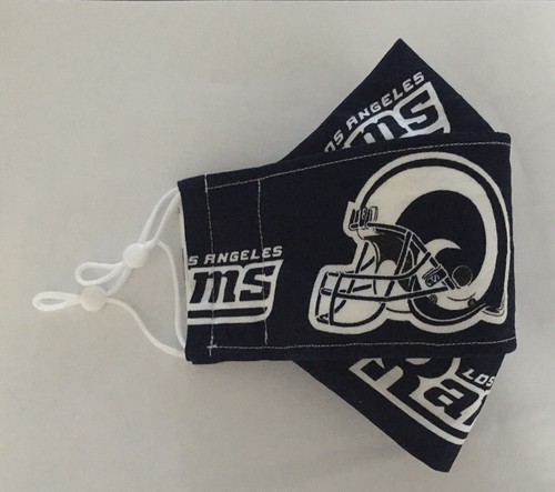 Homemade Los Angeles RAMS 100% Cotton Fabric Face Mask FREE SHIPPING | eBay