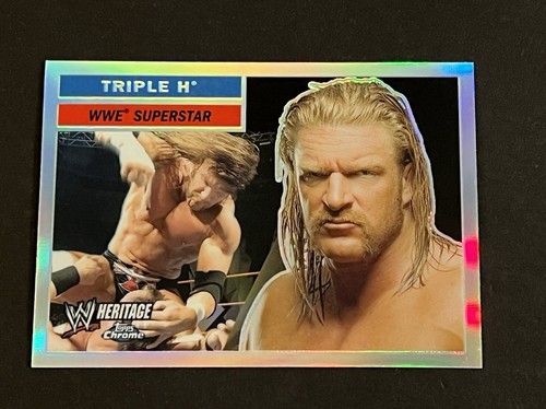 2006 06 TOPPS CHROME WWE HERITAGE REFRACTOR TRIPLE H #28 HUNTER HURST ...