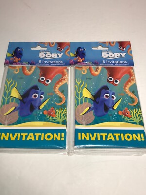 Disney Pixar Finding Dory Nemo Party Invitations W/envelopes 2pks Of 8 ...