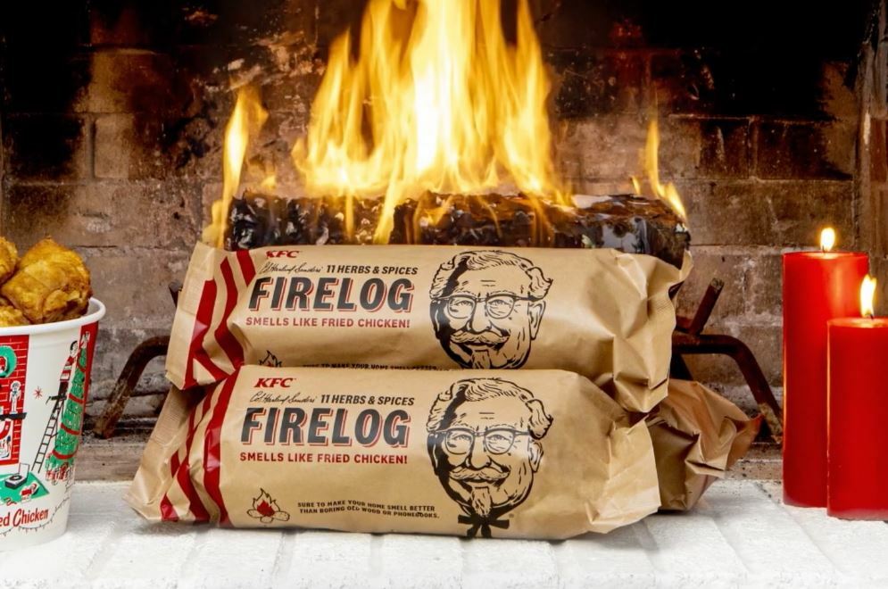 TWO (2) KFC Holiday FRIED CHICKEN Fire Logs HERBS AND SPICES Enviro-Log ...