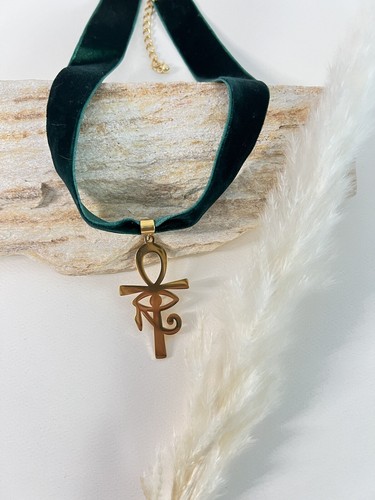 Ankh Pendant Choker - Ancient Egyptian Velvet Choker - Protection ...