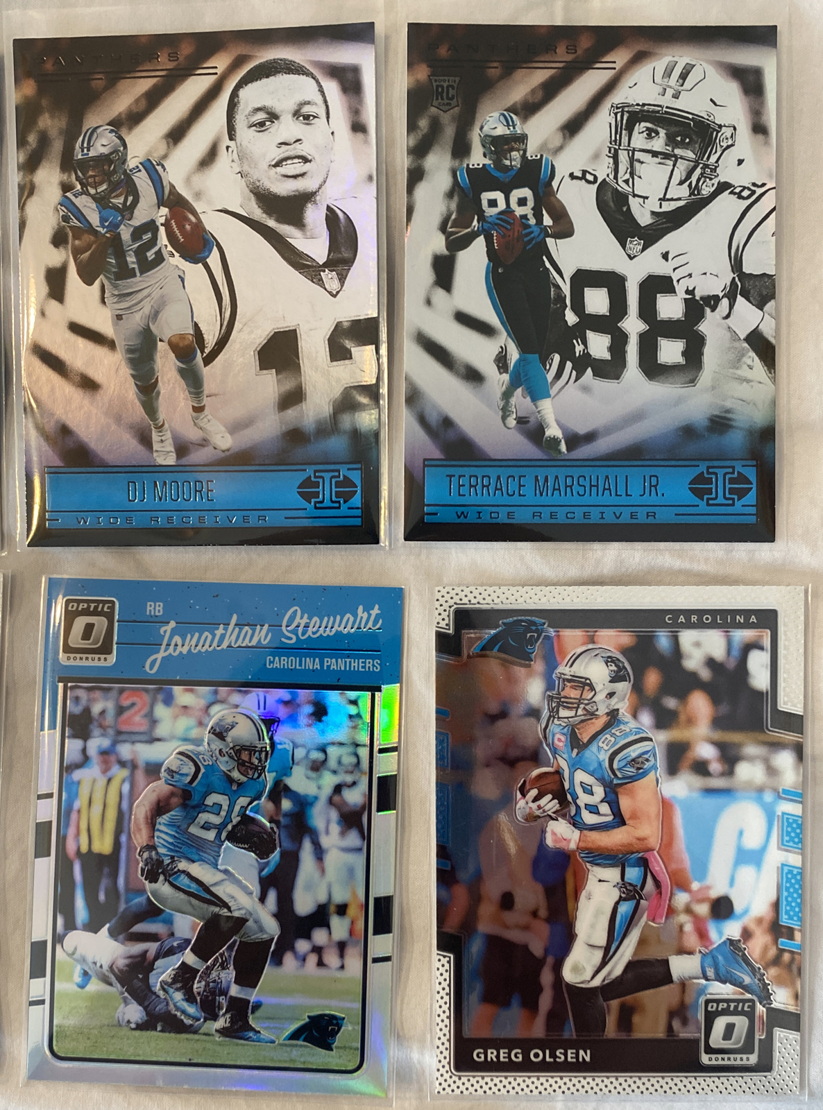 LOT Of 22 Carolina Panthers Football Cards Panini Optic Prestige ...