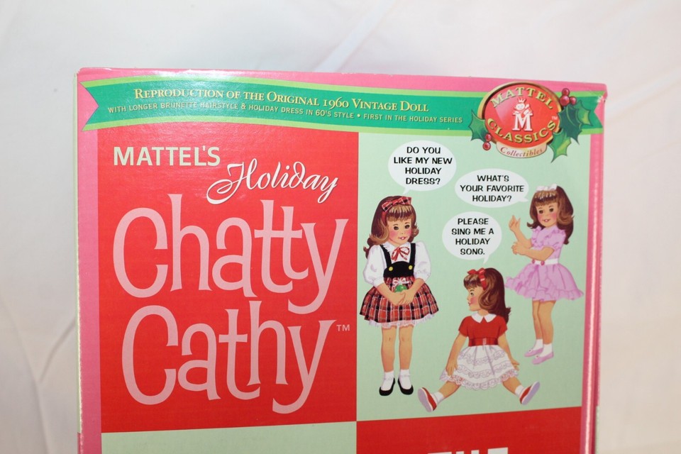 Chatty Cathy HOLIDAY The Talking Doll Brown Eyes /Hair Mattel in Box ...