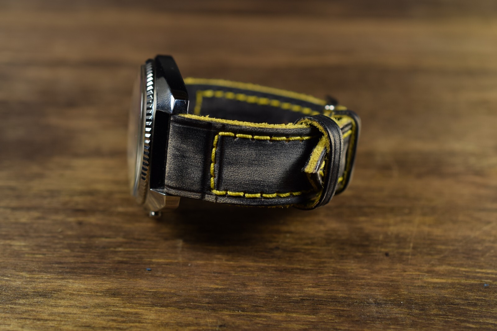 MA WATCH STRAP 22 20 18 MM COLORUM BLACK YELLOW HANDMADE VINTAGE ...