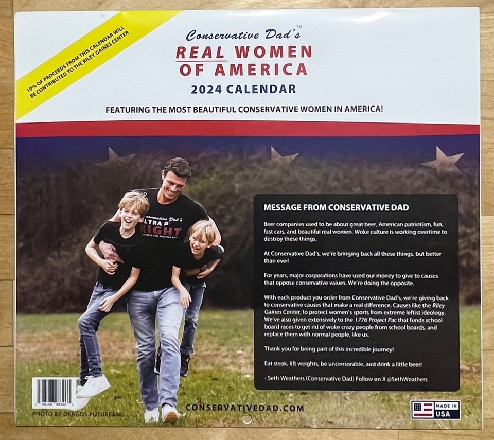 2024 Ultra Right Beer Conservative Dad's Real Women of America Calendar ...