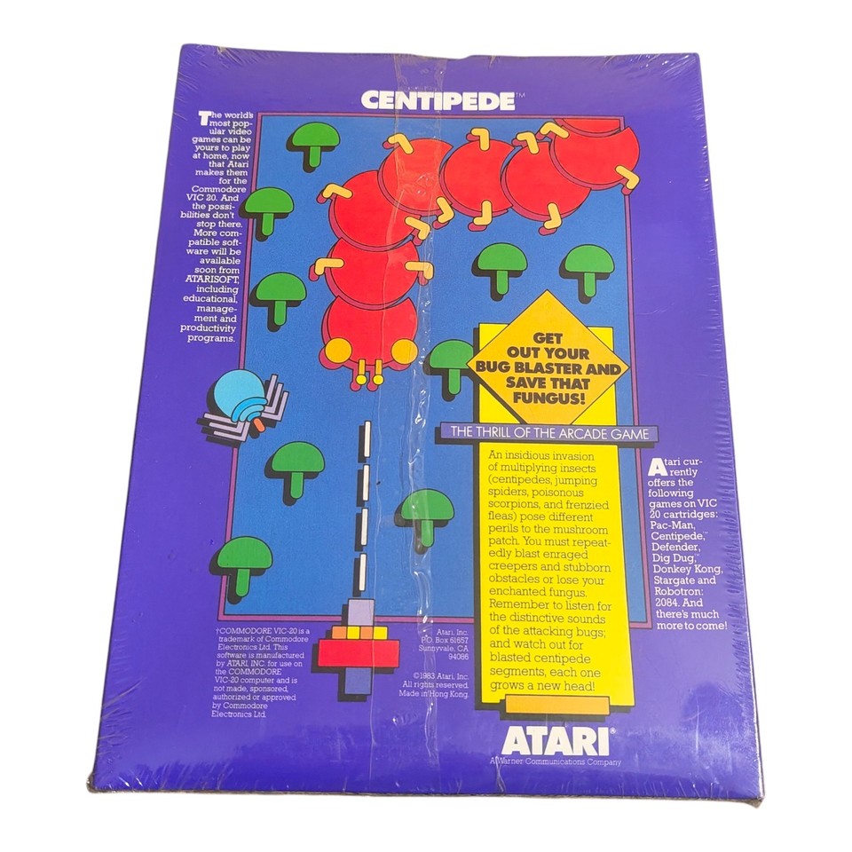 Centipede Atarisoft Vic-20 Game Cartridge New Factory SEALED Commodore ...