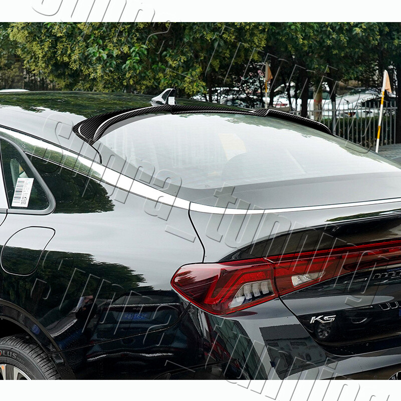 Carbon Fiber Rear Roof Visor Spoiler Wing V-Style Fit 2021-2024 Kia K5 ...