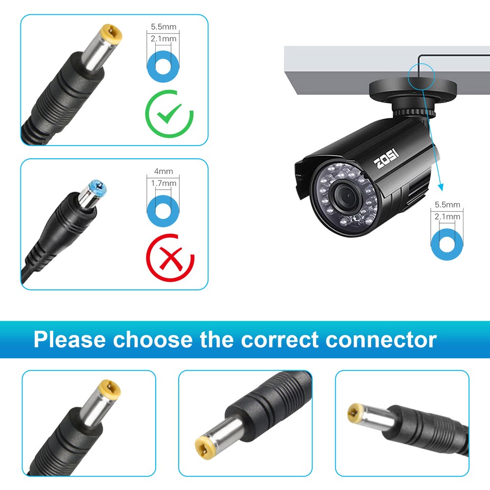 Power Supply Adapter with 8 way Splitter Security system CCTV DVR ...