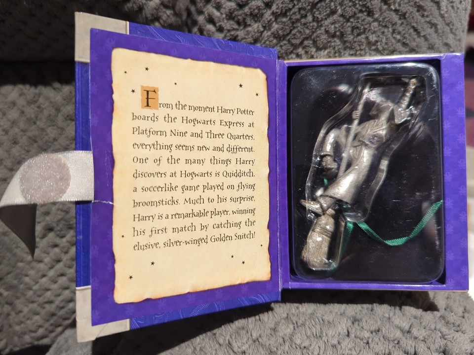 Hallmark Harry Potter Pewter Ornament Book 2000 Quidditch Golden Snitch ...