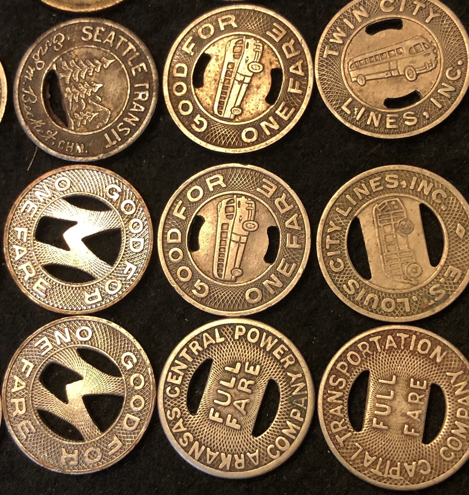Rare Collectible Set 14 Antique Bus Train Tram & Gambling Tokens | eBay