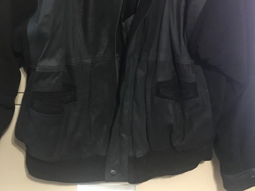 Men's GROUND ZERO Black Bomber Leather Jacket Coat - Size: Medium | eBay