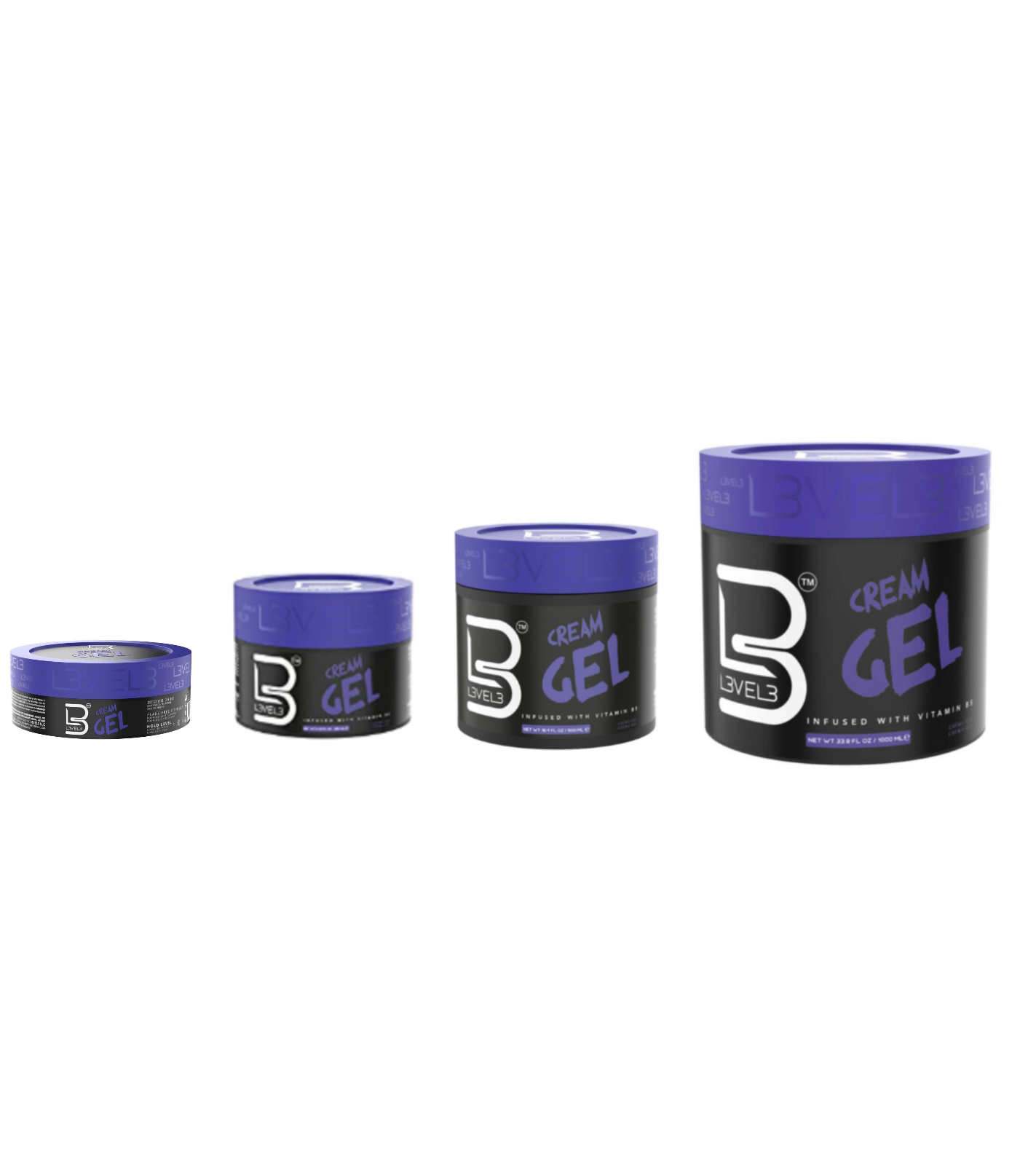 Level 3 Cream Gel Infused with Vitamin B5 Medium Hold 100/250/500 ...