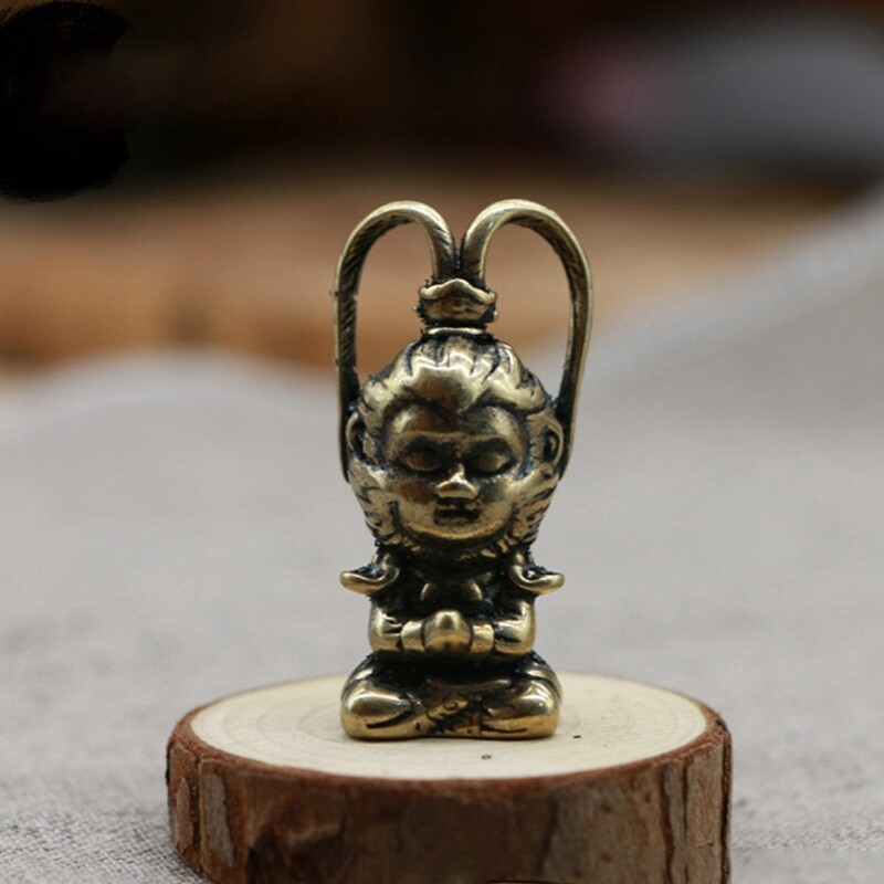 Copper Monkey King Figurine Sun Wukong Statue Decor Fish Tank Ornaments ...