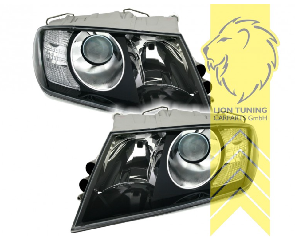 LT Pair Halogen Headlights Skoda Octavia MK2 2 1Z 04-08 Black & Clear ...