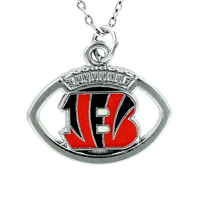 CINCINNATI BENGALS Necklace Enamel Pewter Charm Pendant NFL NFC Pro ...
