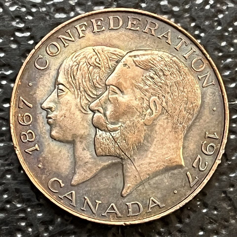 Canada 1867 1927 Confederation Medal Bronze Token Bright Clean Vintage ...