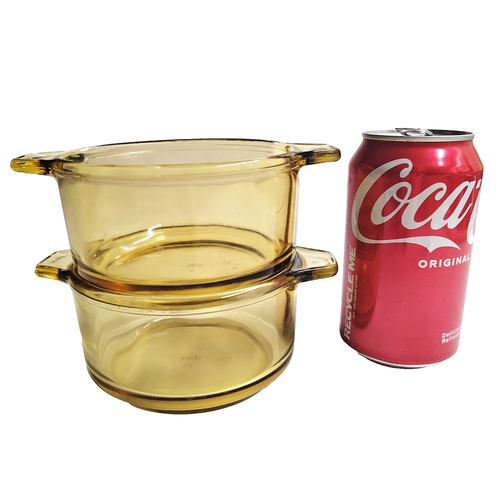 Pyrex Pyrorey Amber Glass Baking Dish Dynaware Small Double Handle Mexico 2pc | eBay