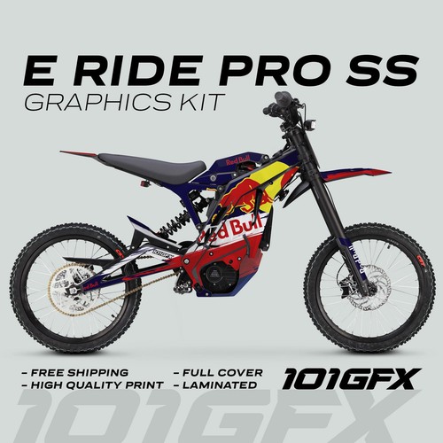 E Ride Pro SS Graphics Kit R BULL Race Navy Decals Stickers Laminated ...