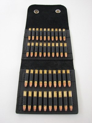 Leather AMMO wallet pouch .22 & .22 magnum & .17HMR Holds 40 Rounds ...