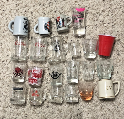 Estate Lot Of 26 Mixed Assorted Shot Glasses Souvenir Collection | eBay