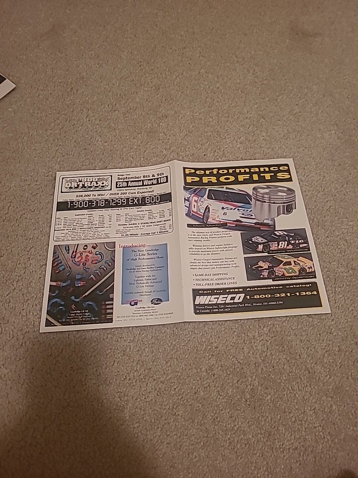 Nice 1995 Todd Andrews Cowen Racing Late Model Driver 11x16" Poster | eBay