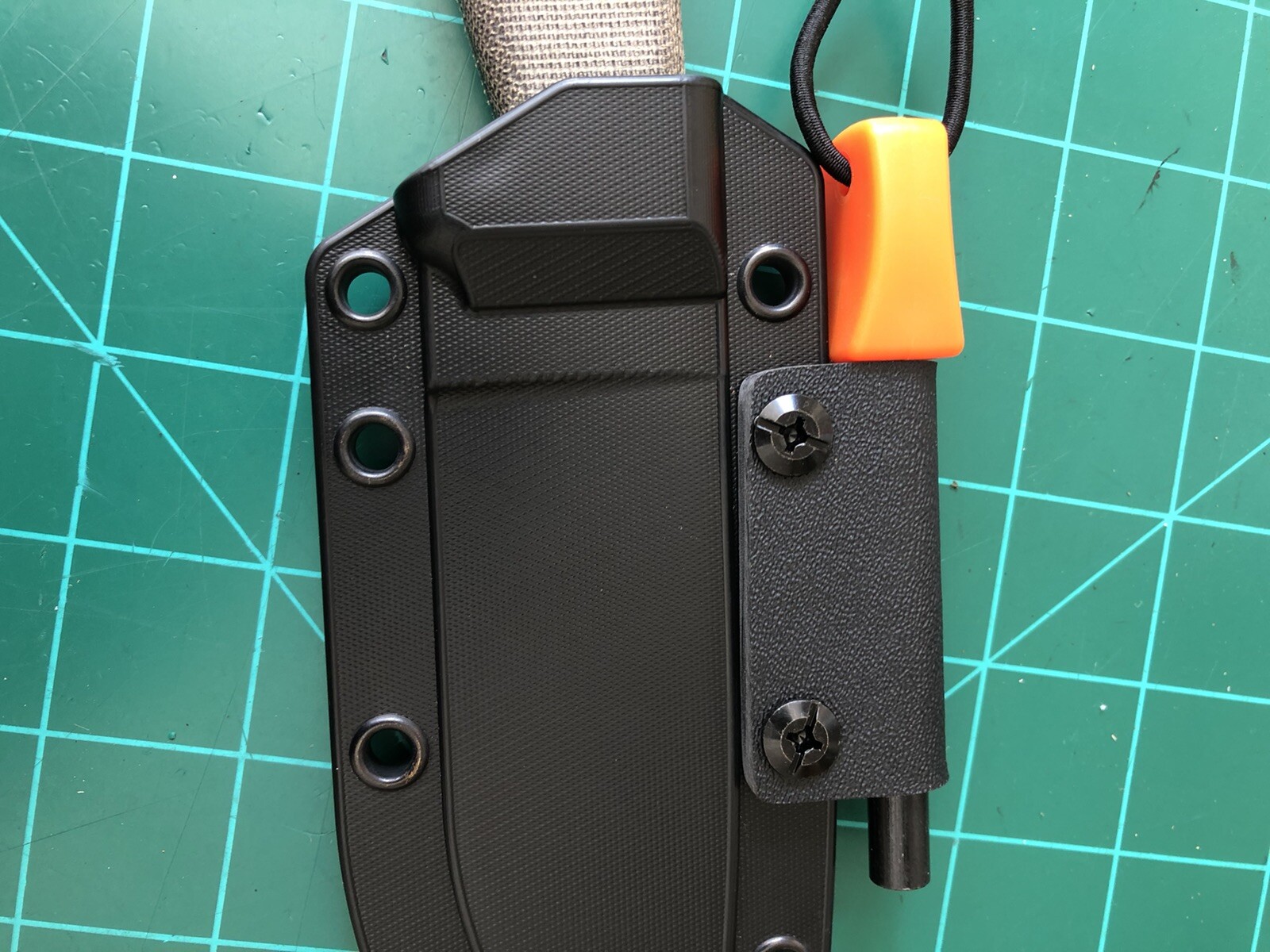 5/16 Ferro Rod Loop For Ka-Bar BK2 & Esee Color Is Black, Includes ...