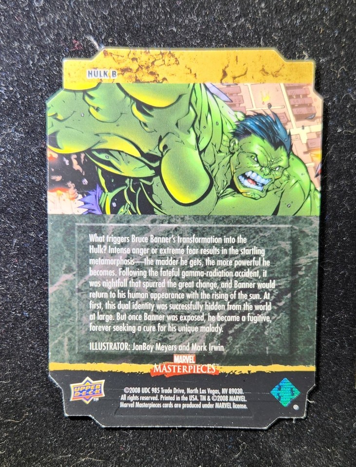 Marvel Masterpieces 2 - Hulk B Die Cut Card - Retail Exclusive - Upper ...