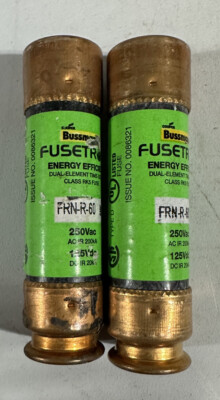 BUSSMANN FRN-R-60 Energy Efficient Dual Element Fuses 60A 250V | eBay