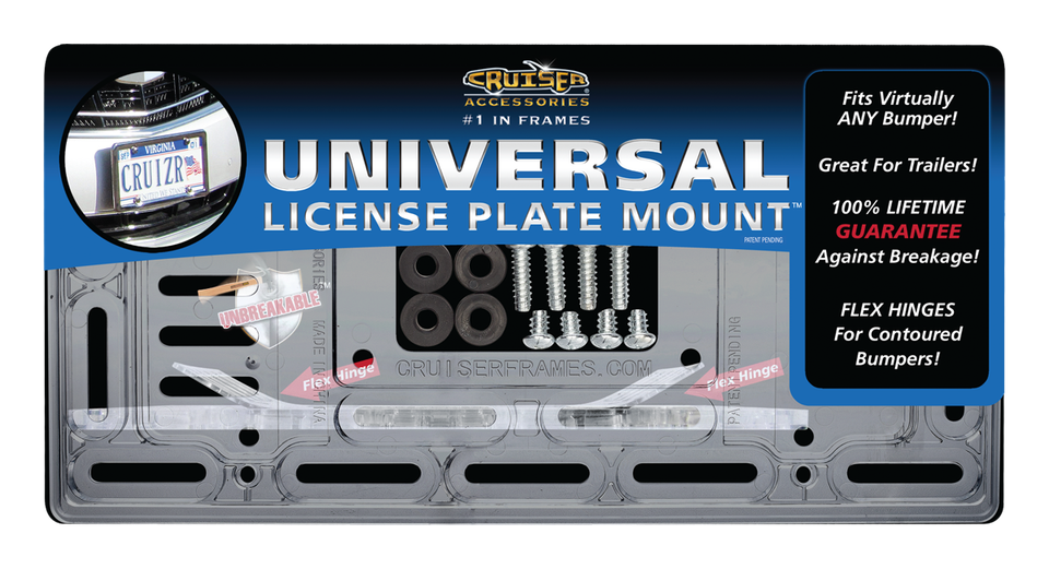 Universal License Plate Frame Mounting Kit Bracket Angled Curved Bumper ...