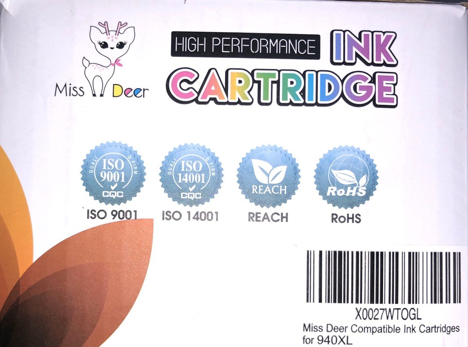 Lot of 3 Miss Deer HP 940XL Black High Performance Compatible Ink ...