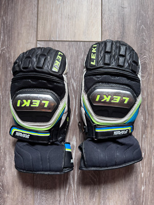 Leki World Cup Ti S Mitten Black/White/Cyan/Yellow - Titanium Knuckles ...