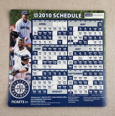 Seattle Mariners MLB 2010 Season Schedule Fridge Magnet SGA Ichiro Ken ...