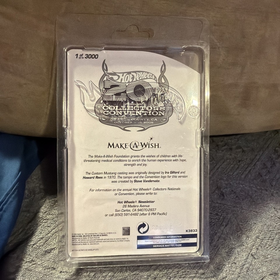 Hot Wheels Custom Mustang 2006 20th Ann Convention Charity Make A Wish ...