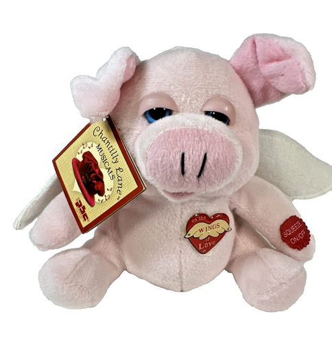 Chantilly Lane Musical Plush 8" Pig w/wings sings On the wings of Love ...