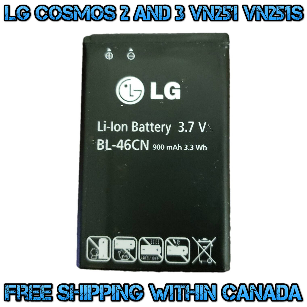 New OEM Battery Model BL-46CN 900 mAh for LG Cosmos 2 VN251, Cosmos 3 ...