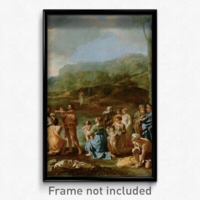 Nicolas Poussin (French - Saint John Baptizing in the River Jordan ...