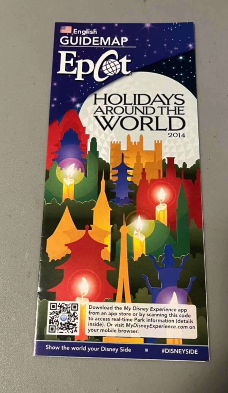 Epcot 2014 Holidays Around The World Disney World Brochure Fold-Out ...