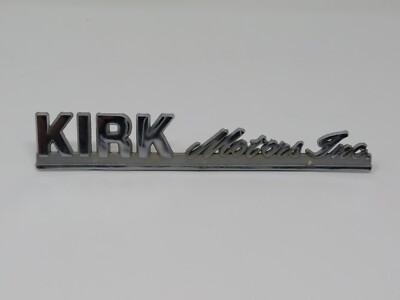 Vintage Kirk Motors Chrysler Plymouth NE Car Dealer Metal Nameplate ...