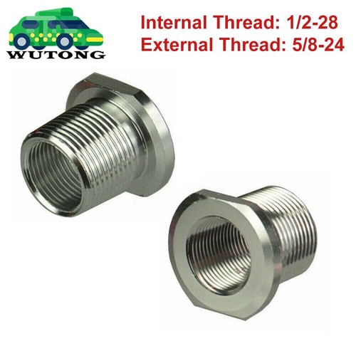 2PCS Stainless Steel Thread Adapter Convert Adapter 1/2 x 28 TPI to 5/8 ...