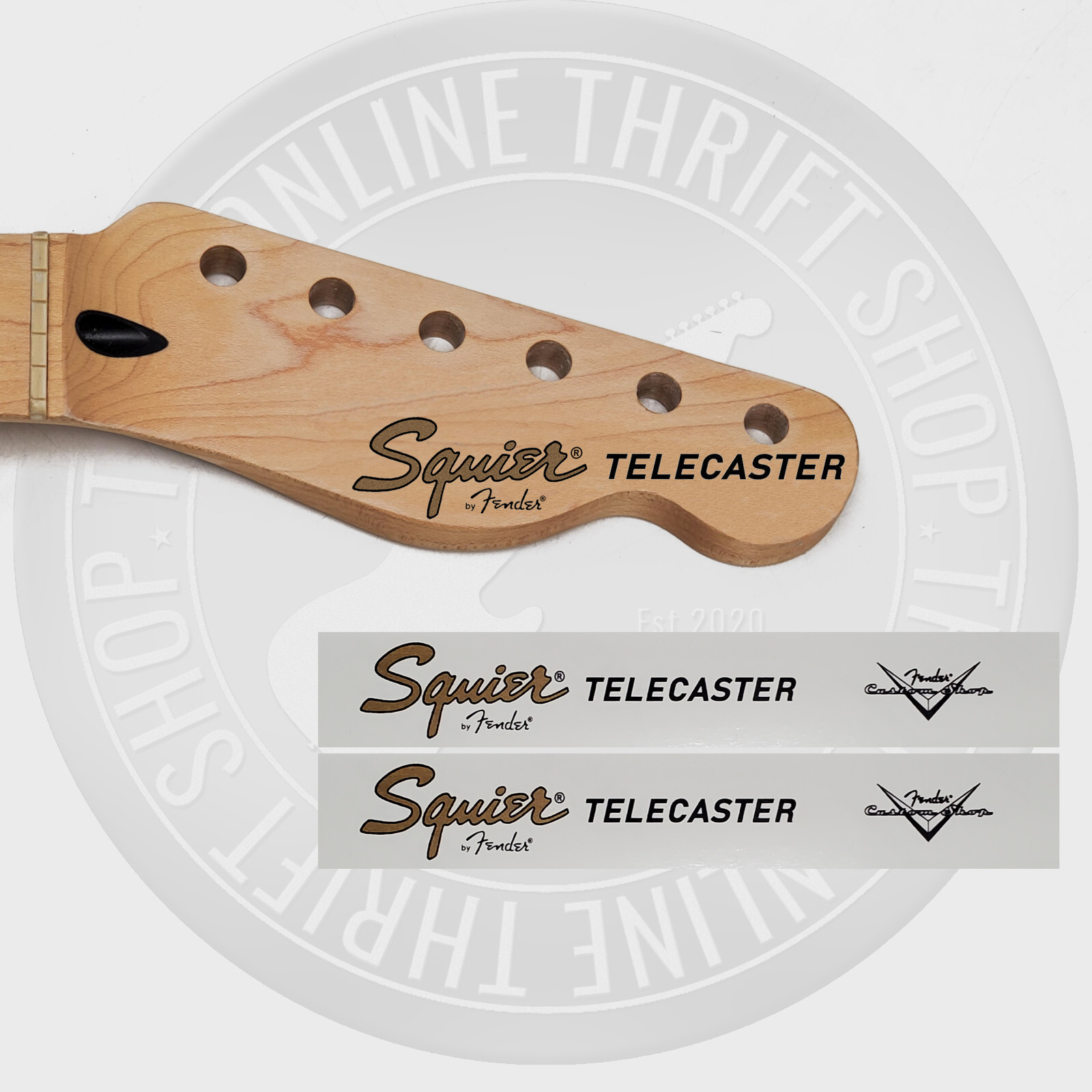 Squier by Fender Tele Waterslide Guitar Headstock Decals w/ CS Logo ...