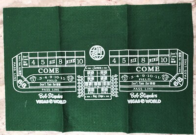 Bob Stupaks Vegas World Casino Craps Table Felt Towel Cloth NEW Vintage ...