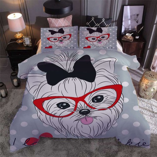 Simple Honest Dog Eye 3D Print Duvet Quilt Doona Covers Pillow Case ...