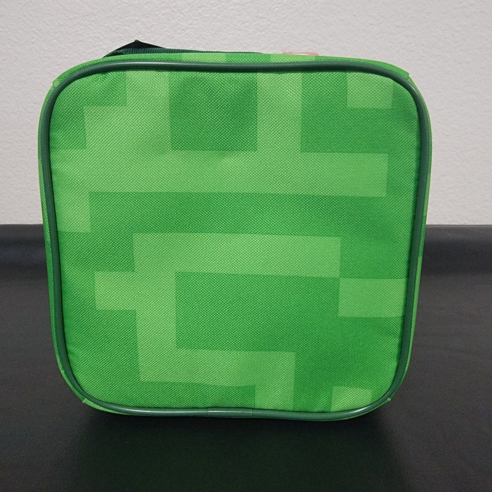 Minecraft Square Creeper Green Kids Lunch Box Thermos Brand Insulated ...