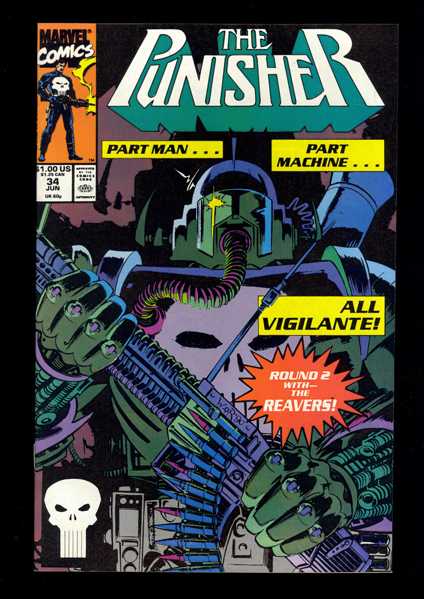 Punisher #34 - Reavers App - Bill Reinhold Cover & Art - Marvel (1990 ...